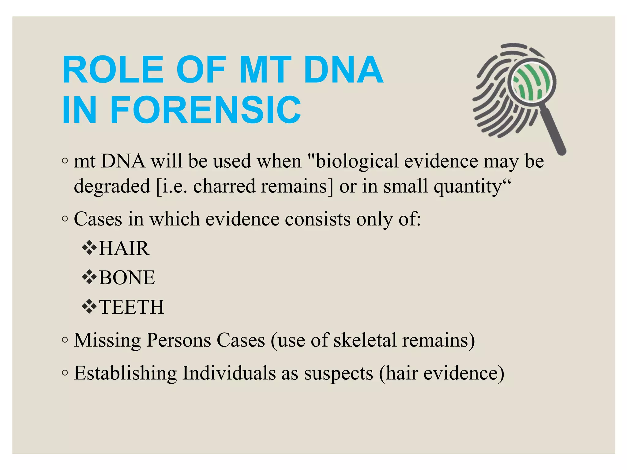 Role of biotechnology in forensic science | PPTX
