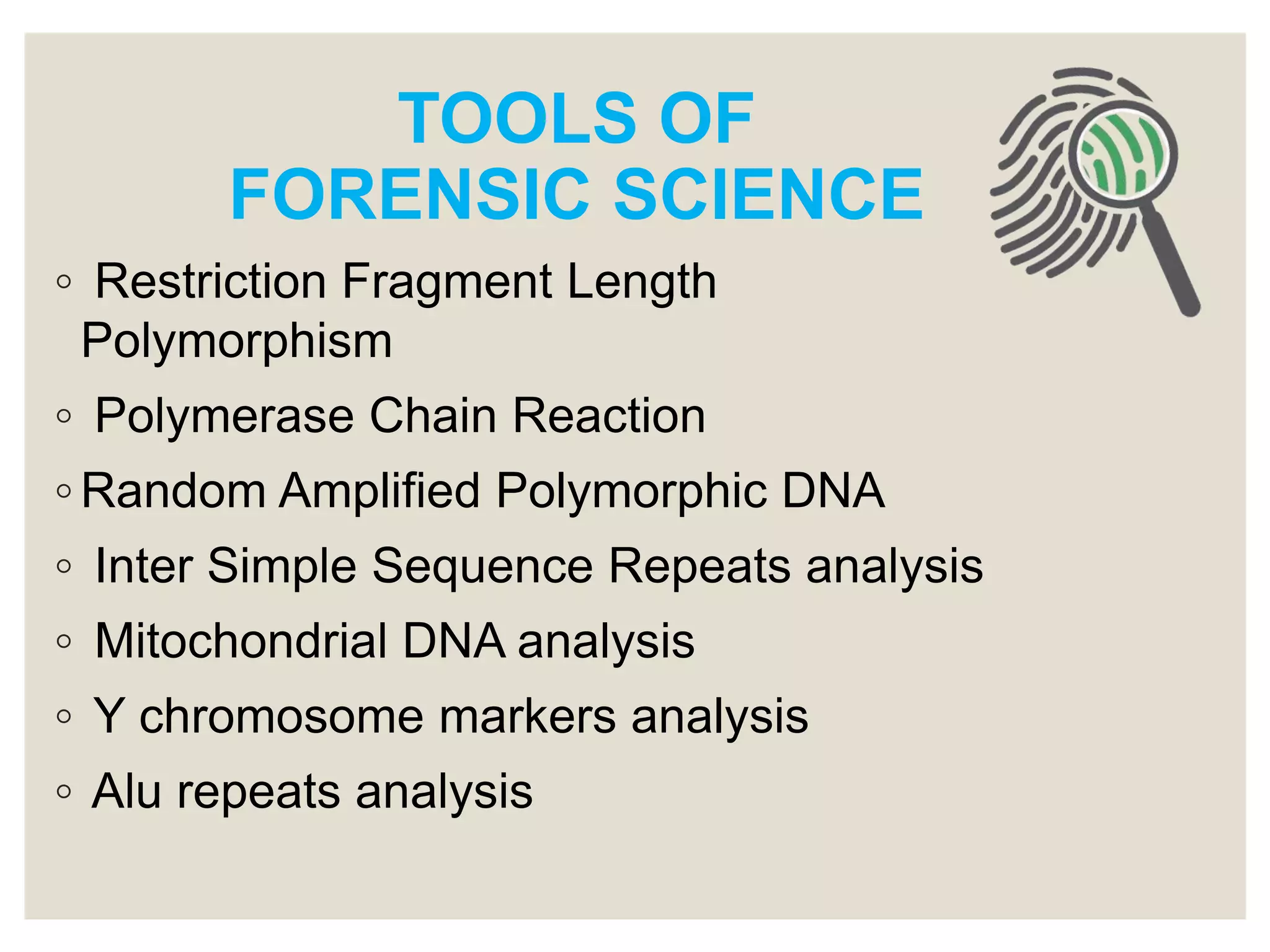 Role of biotechnology in forensic science | PPTX
