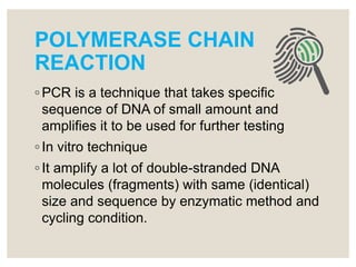 Role of biotechnology in forensic science | PPTX
