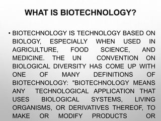 INTRODUCTION TO Biotechnology | PPT