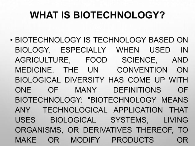 INTRODUCTION TO Biotechnology | PPT | Biotech and Biomedical Industry ...