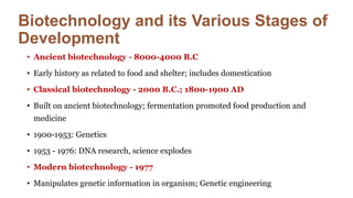 Biotechnology: Basic concepts, Principles and Scope | PPTX