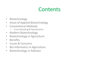 Biotechnology in agriculture and BioInformatics in Agriculture | PPT