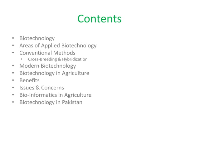 Biotechnology in agriculture and BioInformatics in Agriculture | PPT ...