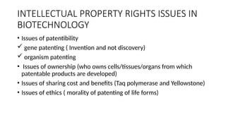 Biotechnology and IPR 19 June for the reference | PPTX