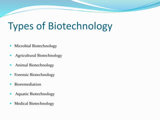 Biotechnology and its types | PPTX