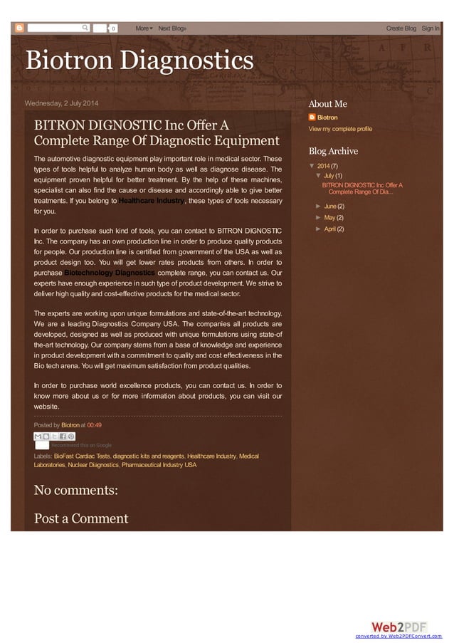 Biotechnology diagnostics | PDF | Free Download