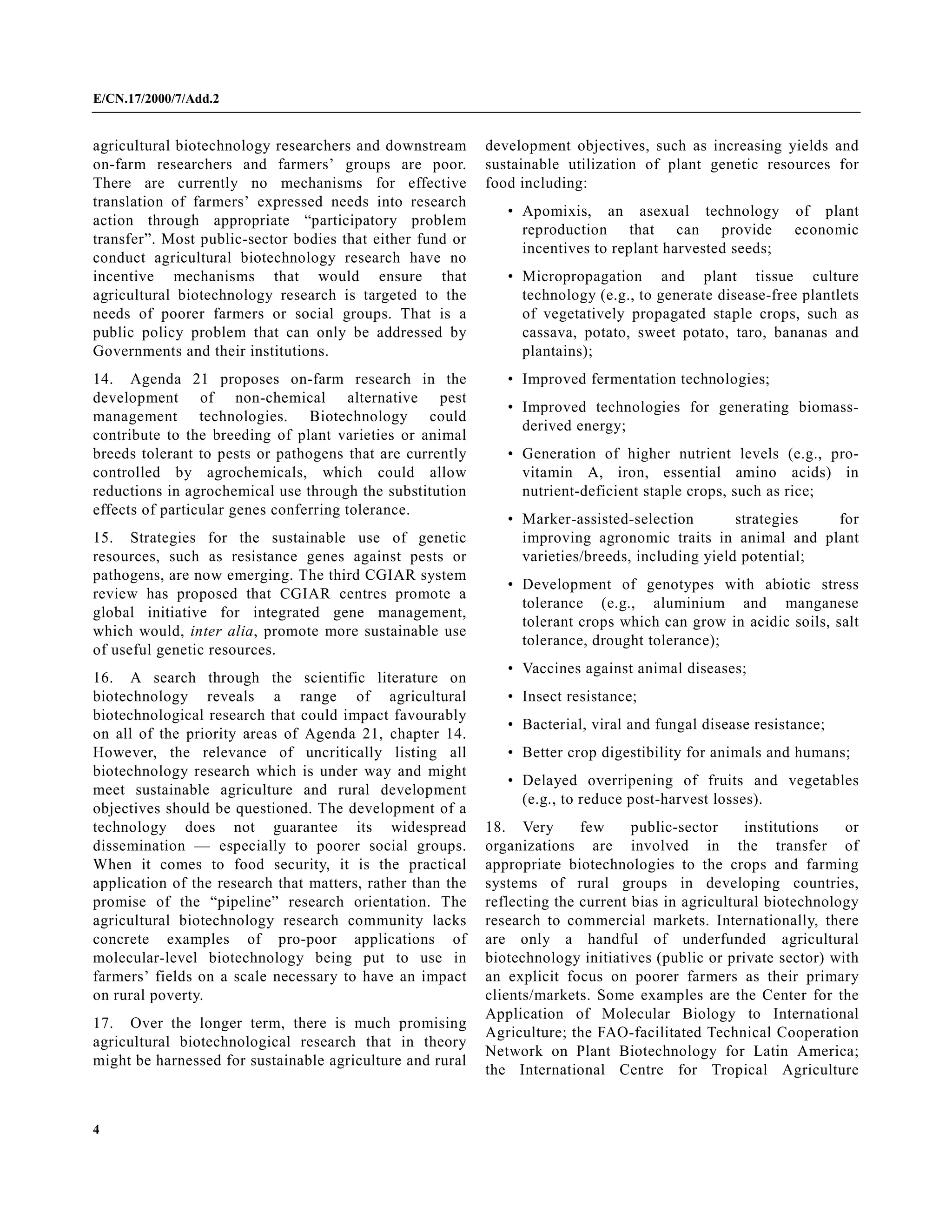 Biotechnology for sustainable agriculture | PDF