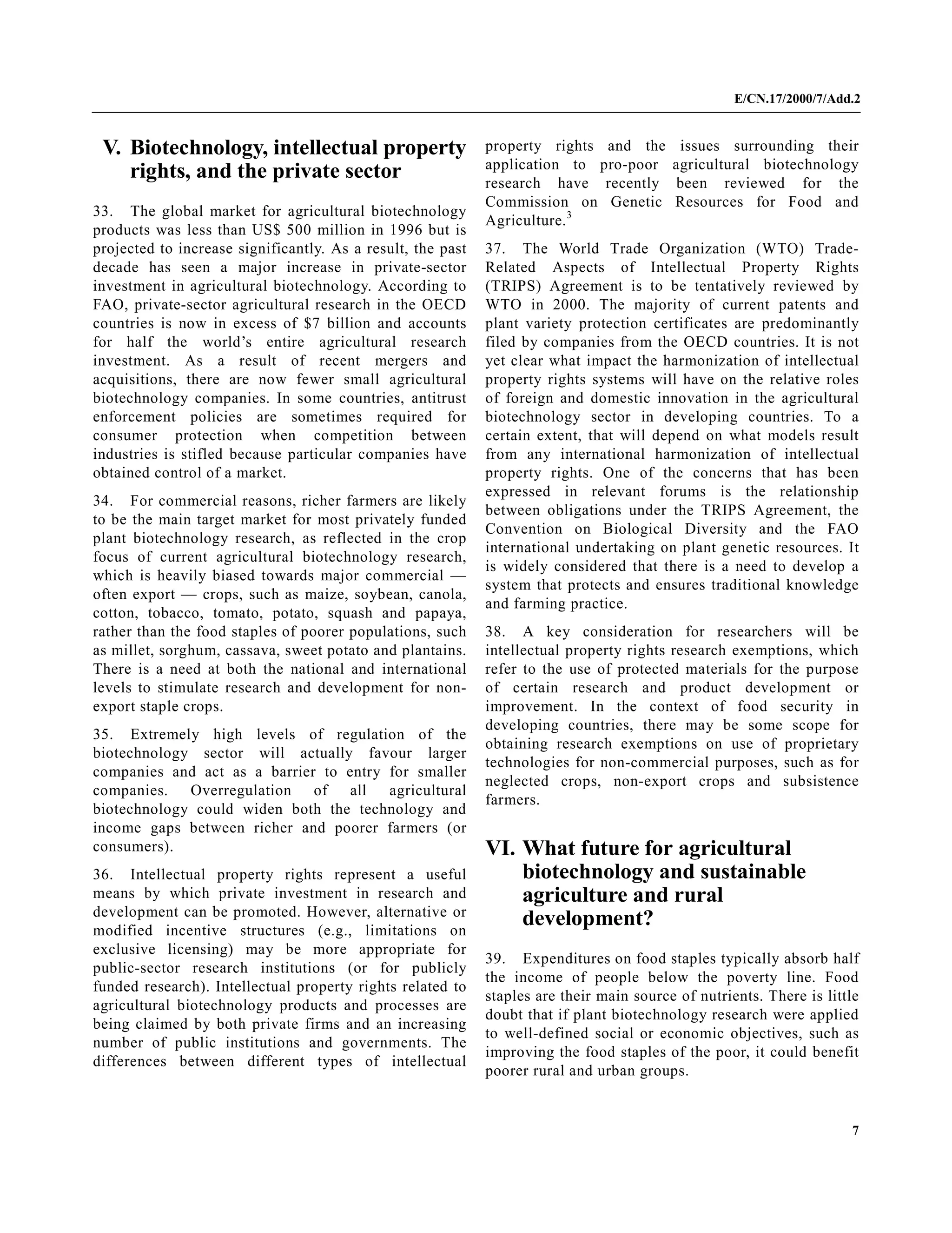 Biotechnology for sustainable agriculture | PDF