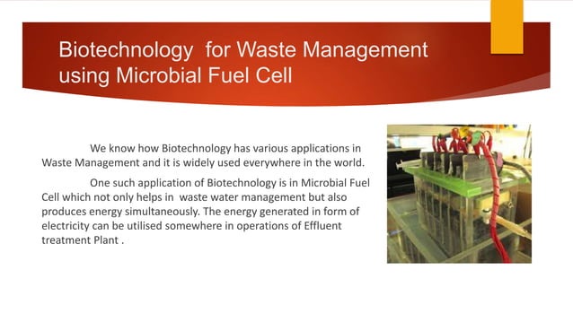 Biotechnology for waste management | PPT