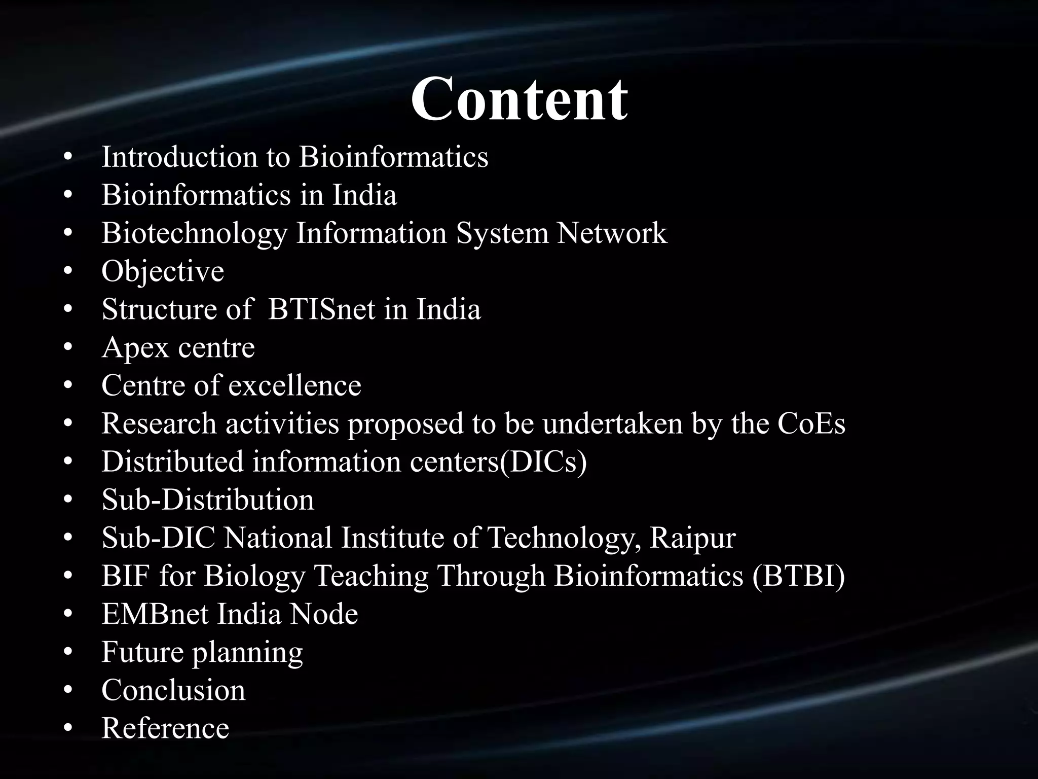 Biotechnology information system in india (btis net) | PPTX