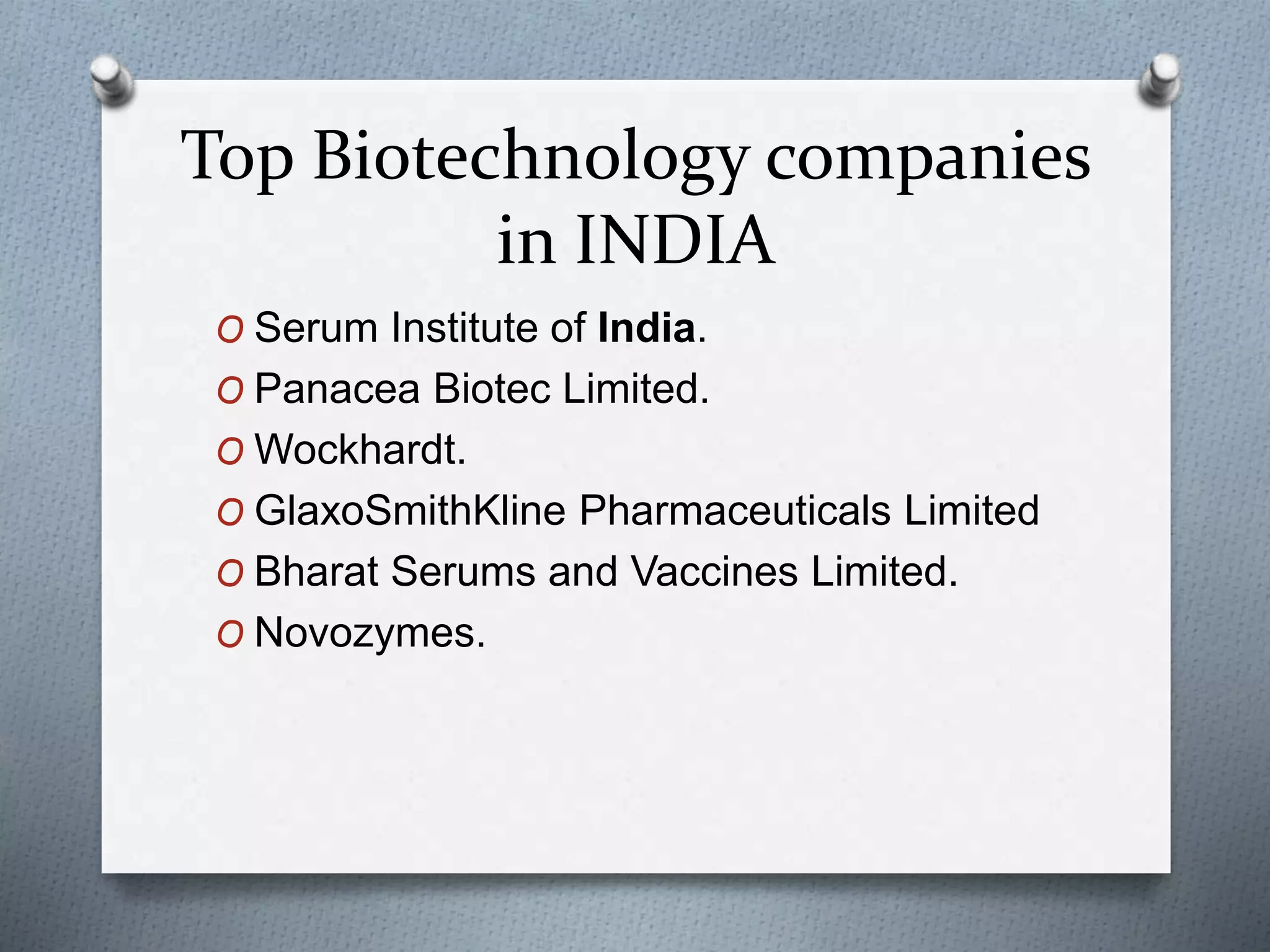 Biotechnology in India | PPTX