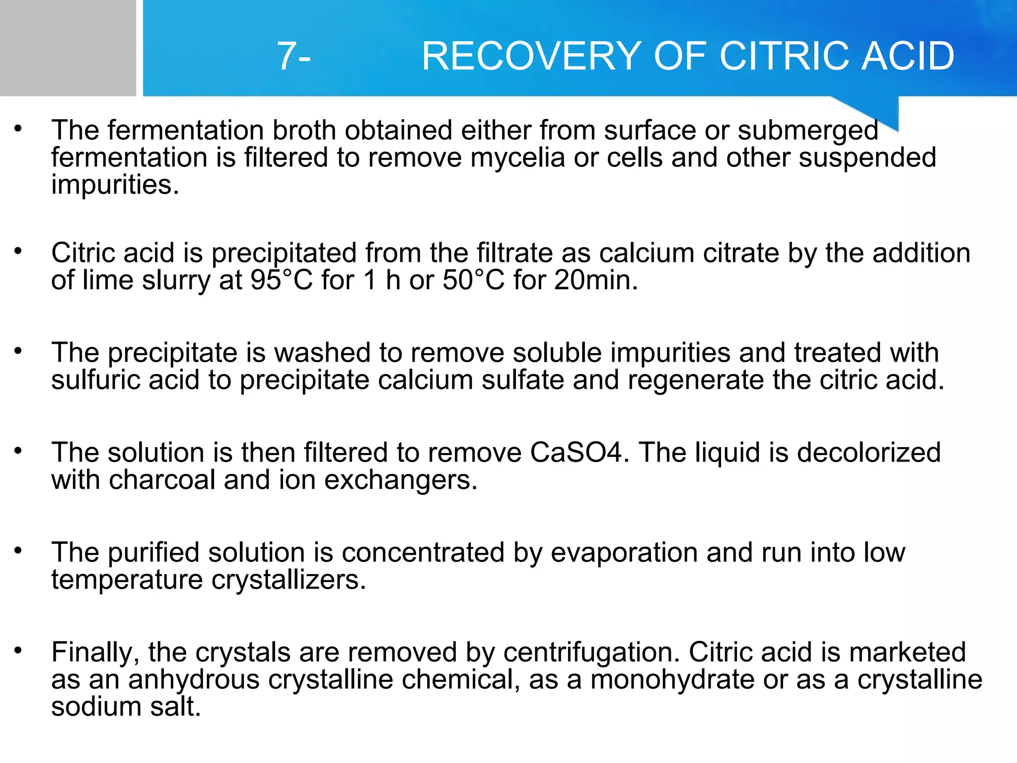 Biotechnology of citric acid production | PPT