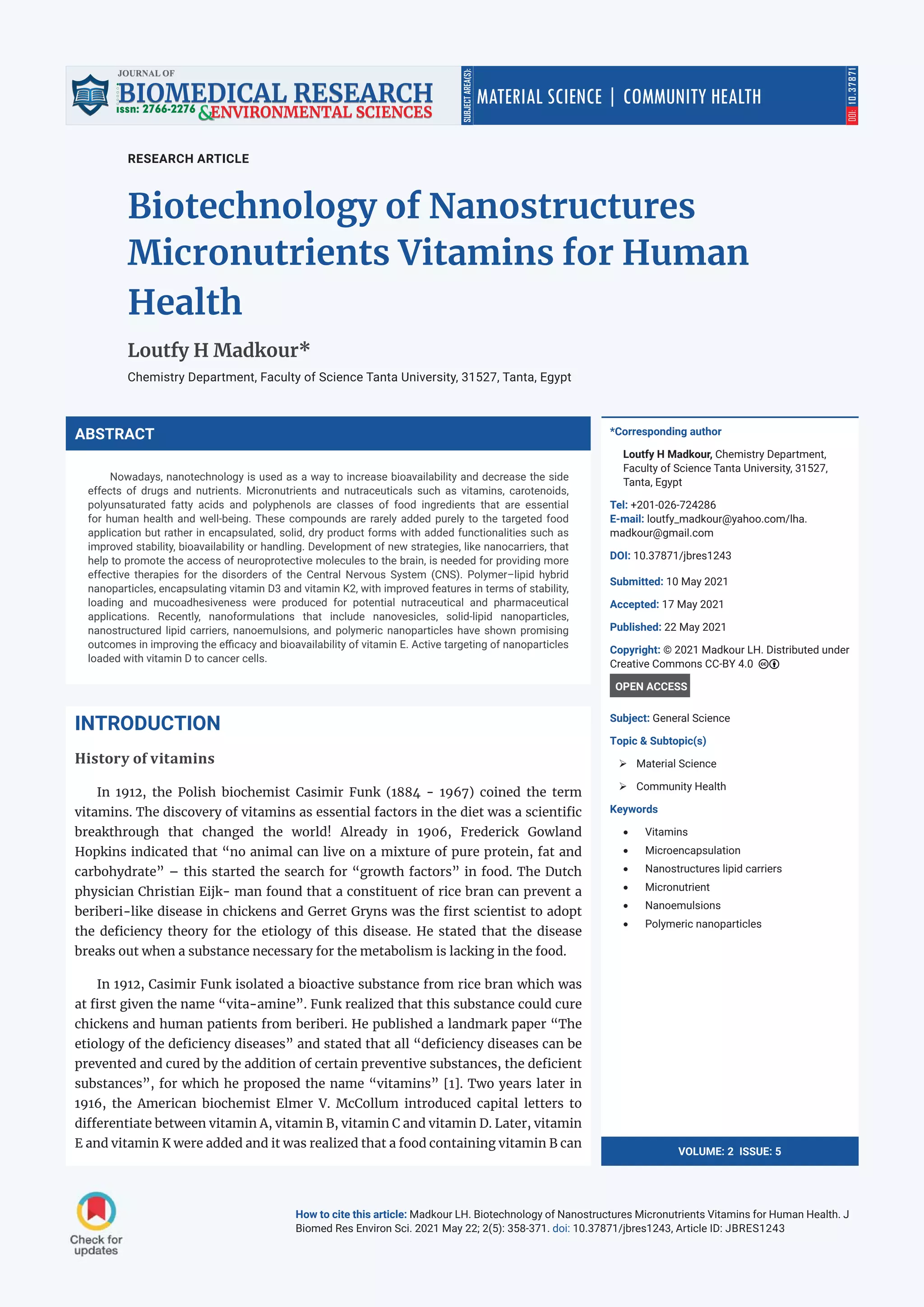 Biotechnology of nanostructures | PDF