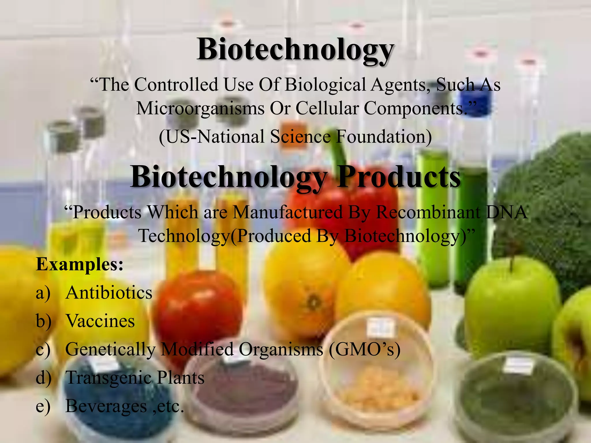 Biotechnology products | PPTX