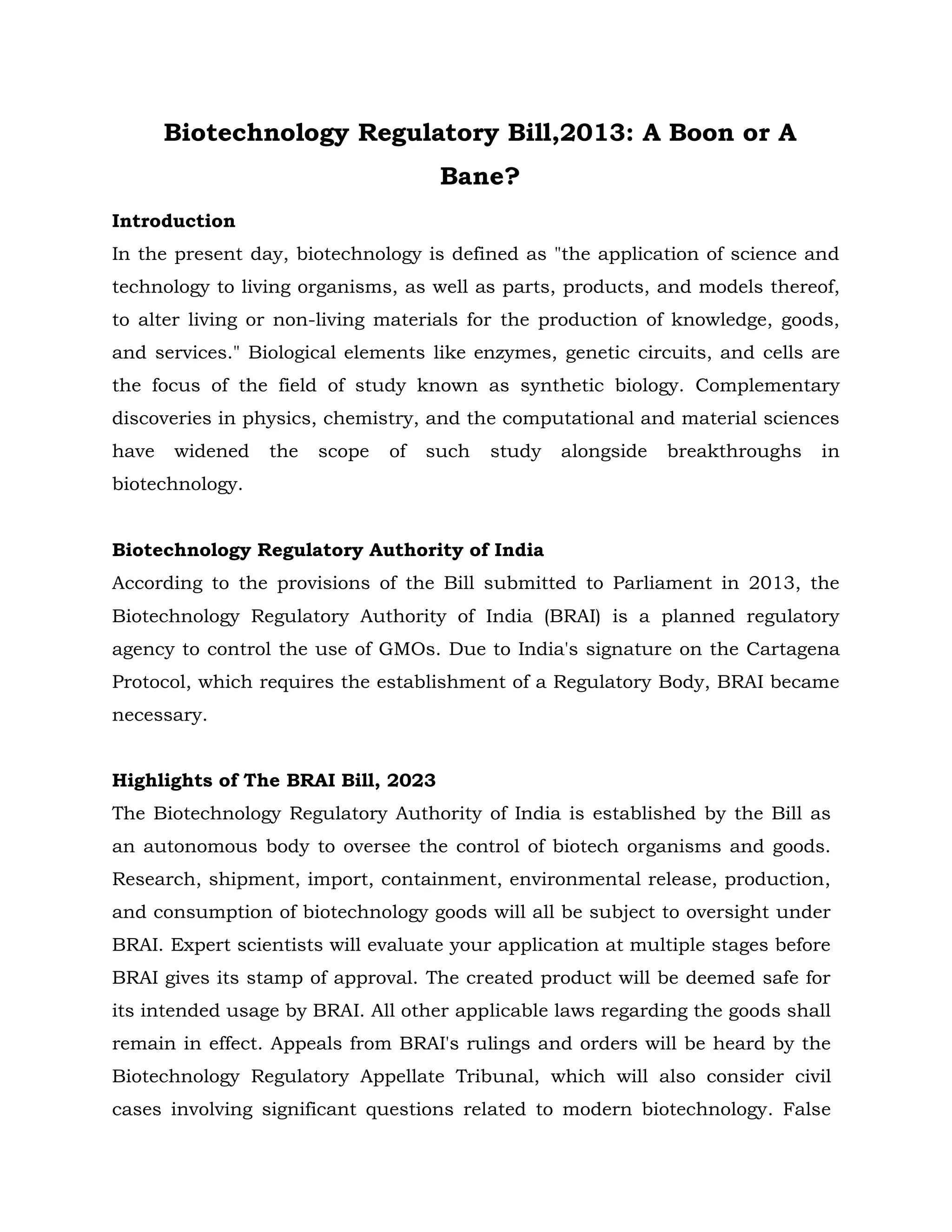Biotechnology Regulatory Bill 2013 A Boon or A Bane.pdf
