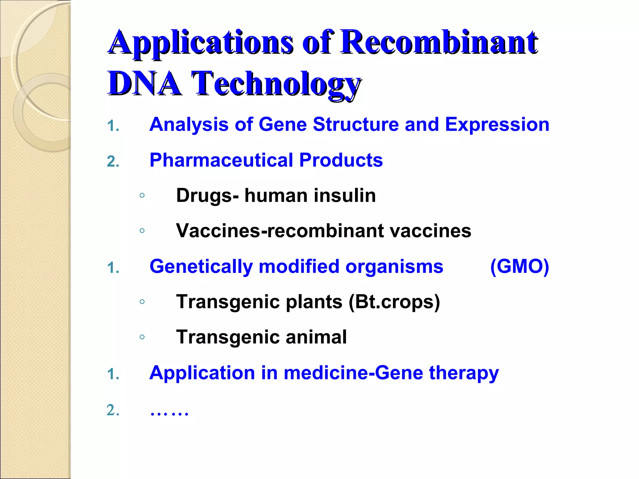 Biotechnology and its application | PPT