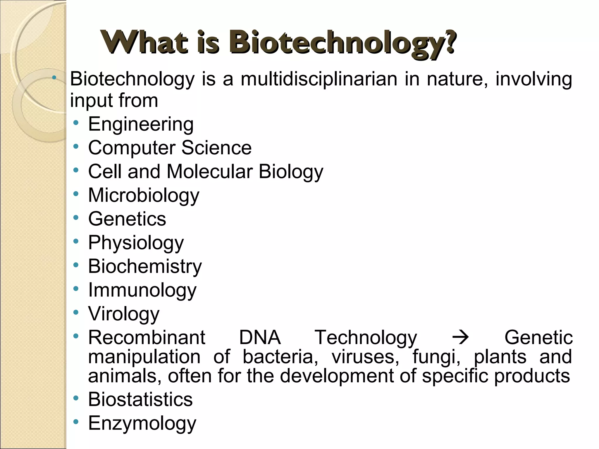 Biotechnology and its application | PPT