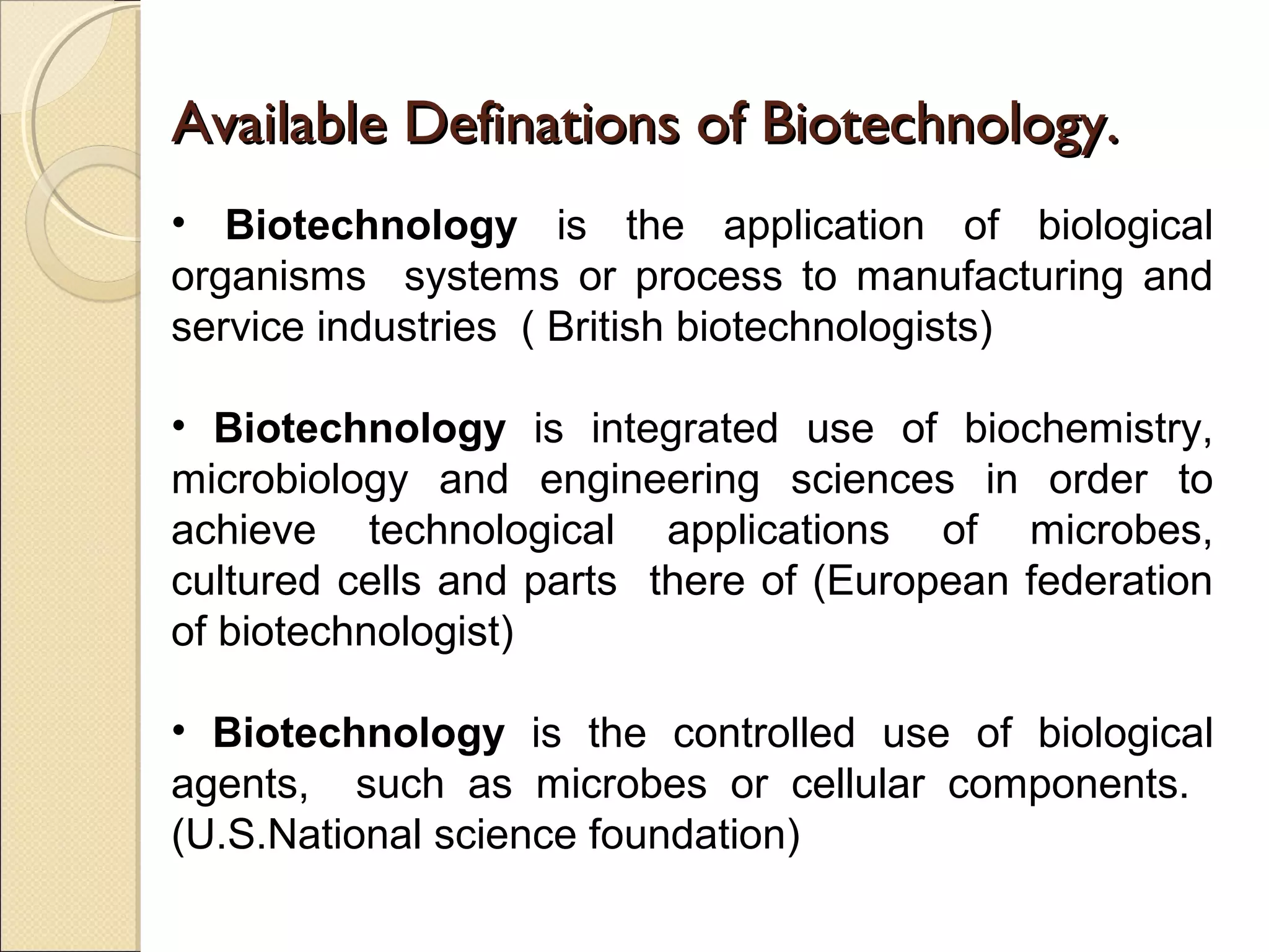 Biotechnology and its application | PPT