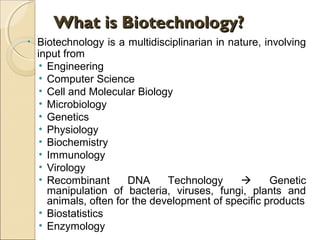 Biotechnology and its application | PPT