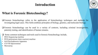 Biotechnology Tools in Forensic Science | PPTX