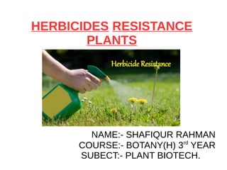 HERBICIDES RESISTANCE PLANTS | PDF