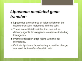 Methods of gene transfer. | PPTX | Biological Sciences | Science