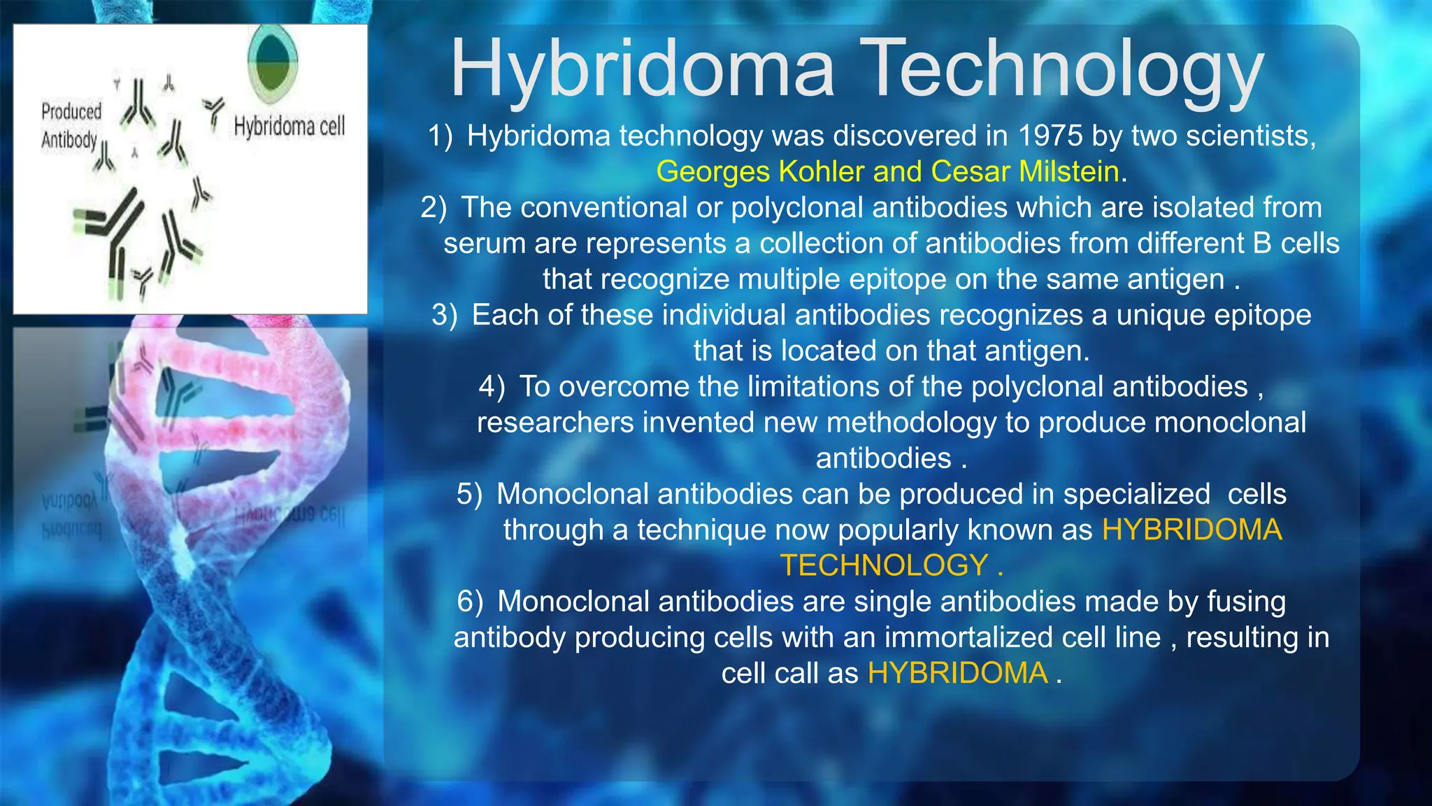 Hybridoma Technology ( Production , Purification , and Application ) | PPTX