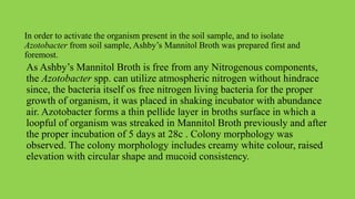 Azotobacter spp. | PPTX | Agriculture | Industries