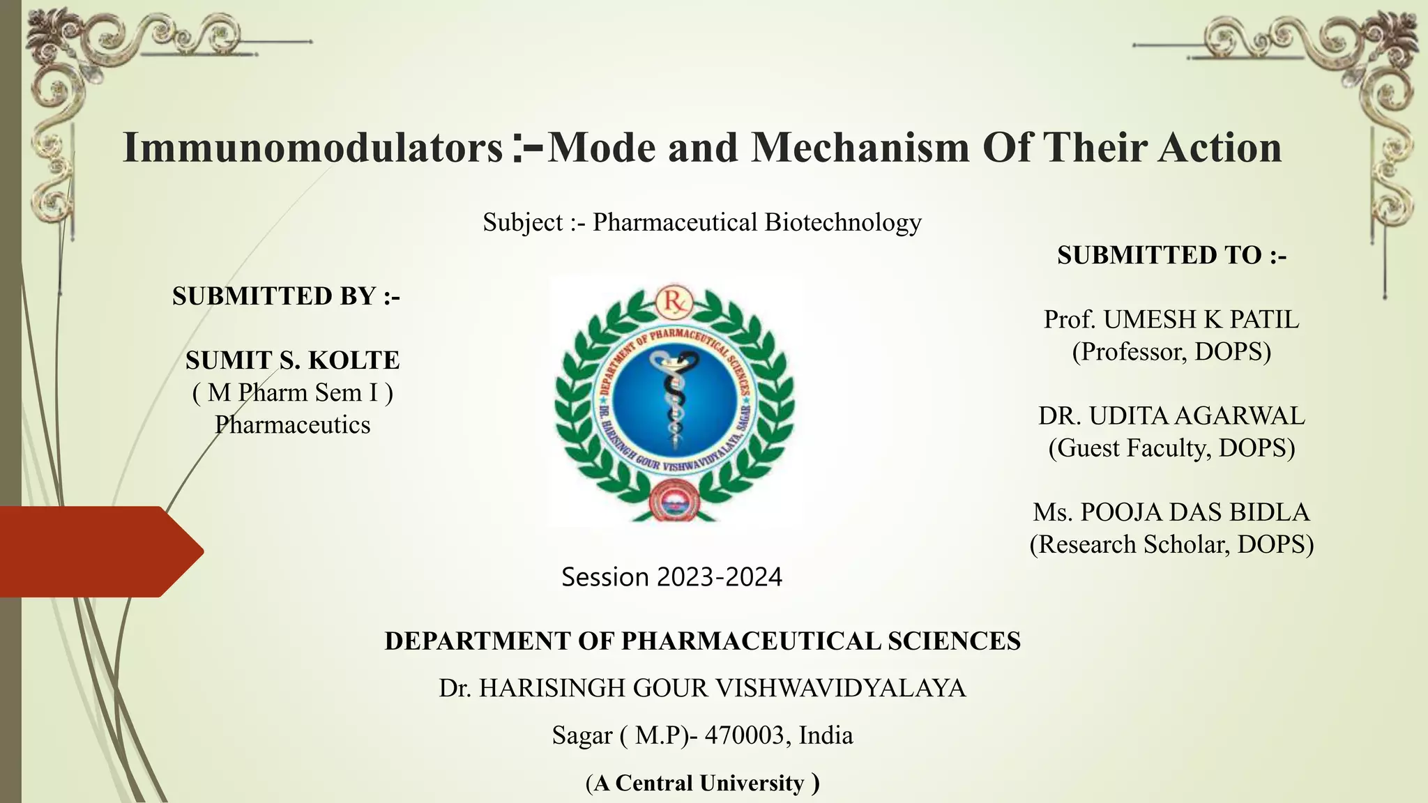 IMMUNOMODULATORS :- Mode and mechanism of their action | PPTX