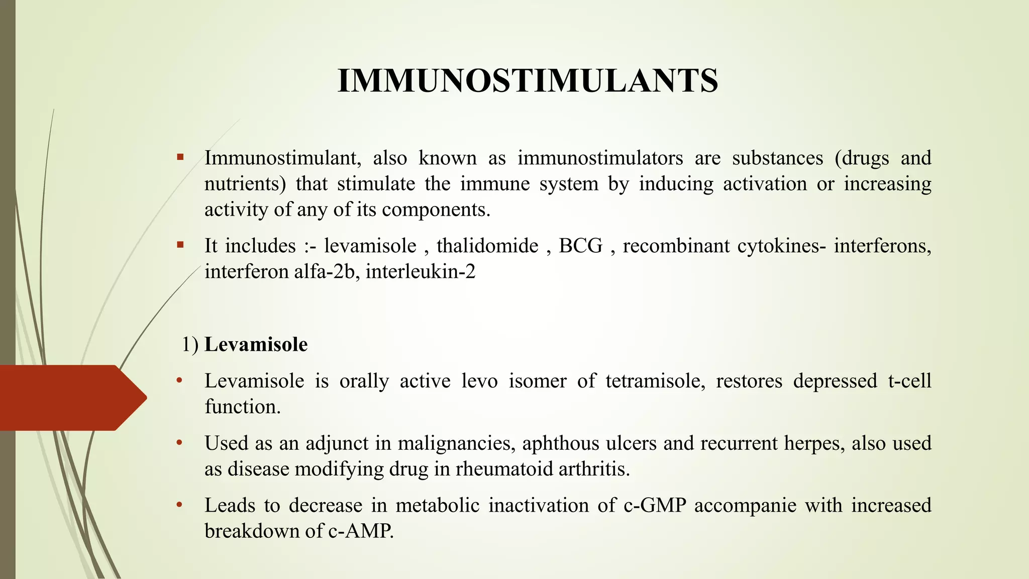 IMMUNOMODULATORS :- Mode and mechanism of their action | PPTX