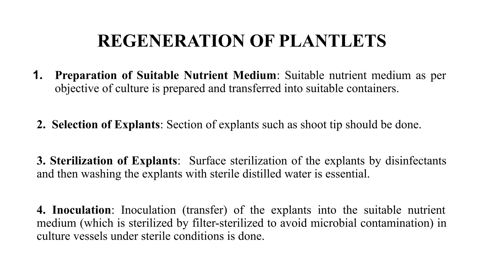 Regeneration of plants and application of plant tissue culture | PDF