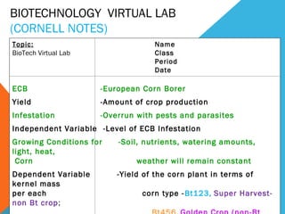 Biotech virtual lab. day 1 | PPT | Gardening | Home & Garden