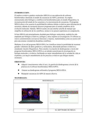 Uso del software MEGA para alineación de secuencias de ADN | PDF