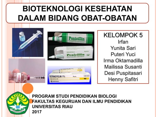 Bioteknologi dalam bidang obat-obatan | PPTX