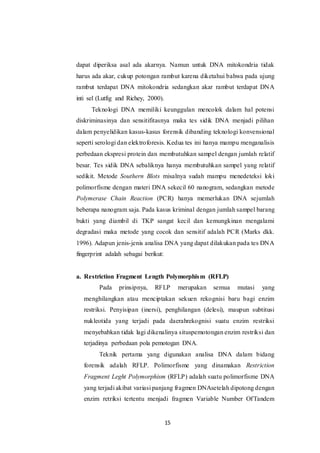 Bioteknologi di bidang forensik | DOCX