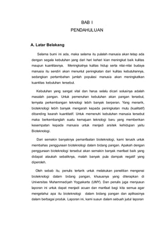 Bioteknologi konvensional dalam bidang pangan di universitas muhammadiyah yogyakarta | PDF