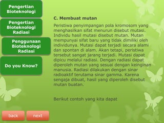 Bioteknologi radiasi kelas 9 | PPTX