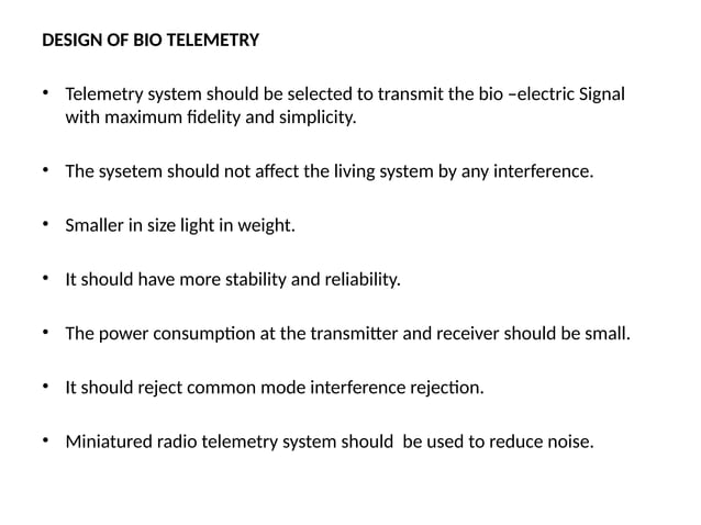 Biotelemetry - Radio,single channel, Multi channel | PPTX | Science