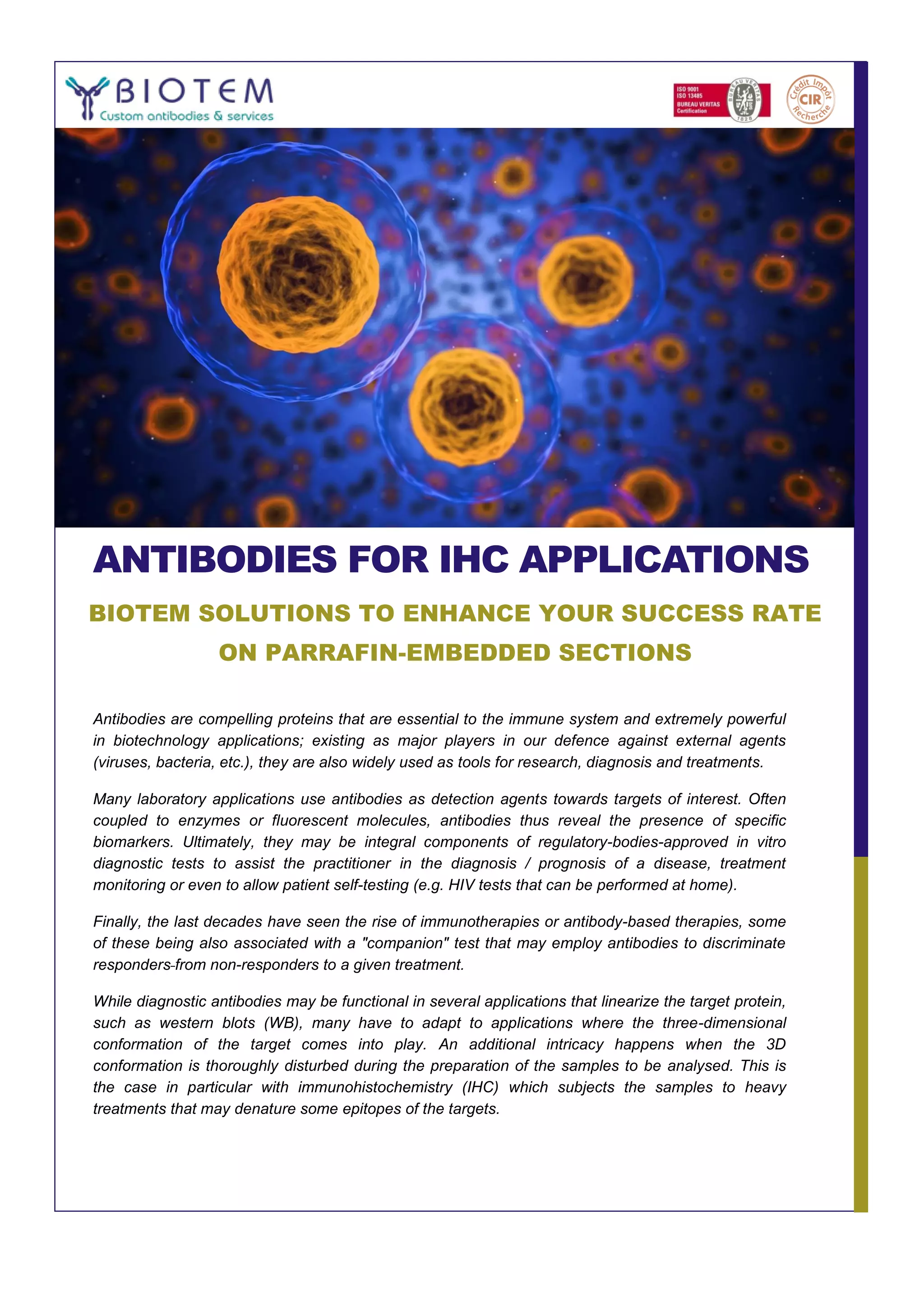 Antibodies for Immunohistochemistry (IHC) | PDF