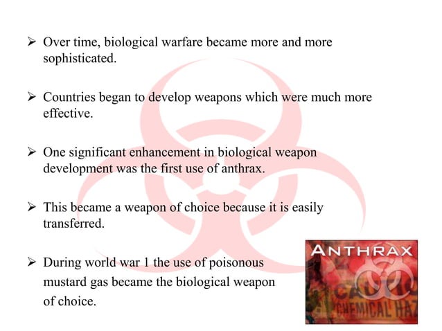 Bioterrorism | PPTX | Infectious Diseases | Diseases and Conditions