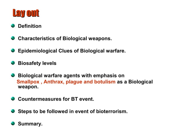 Bioterrorism | PPT | Infectious Diseases | Diseases and Conditions