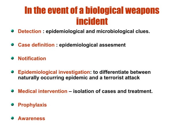Bioterrorism | PPT | Infectious Diseases | Diseases and Conditions