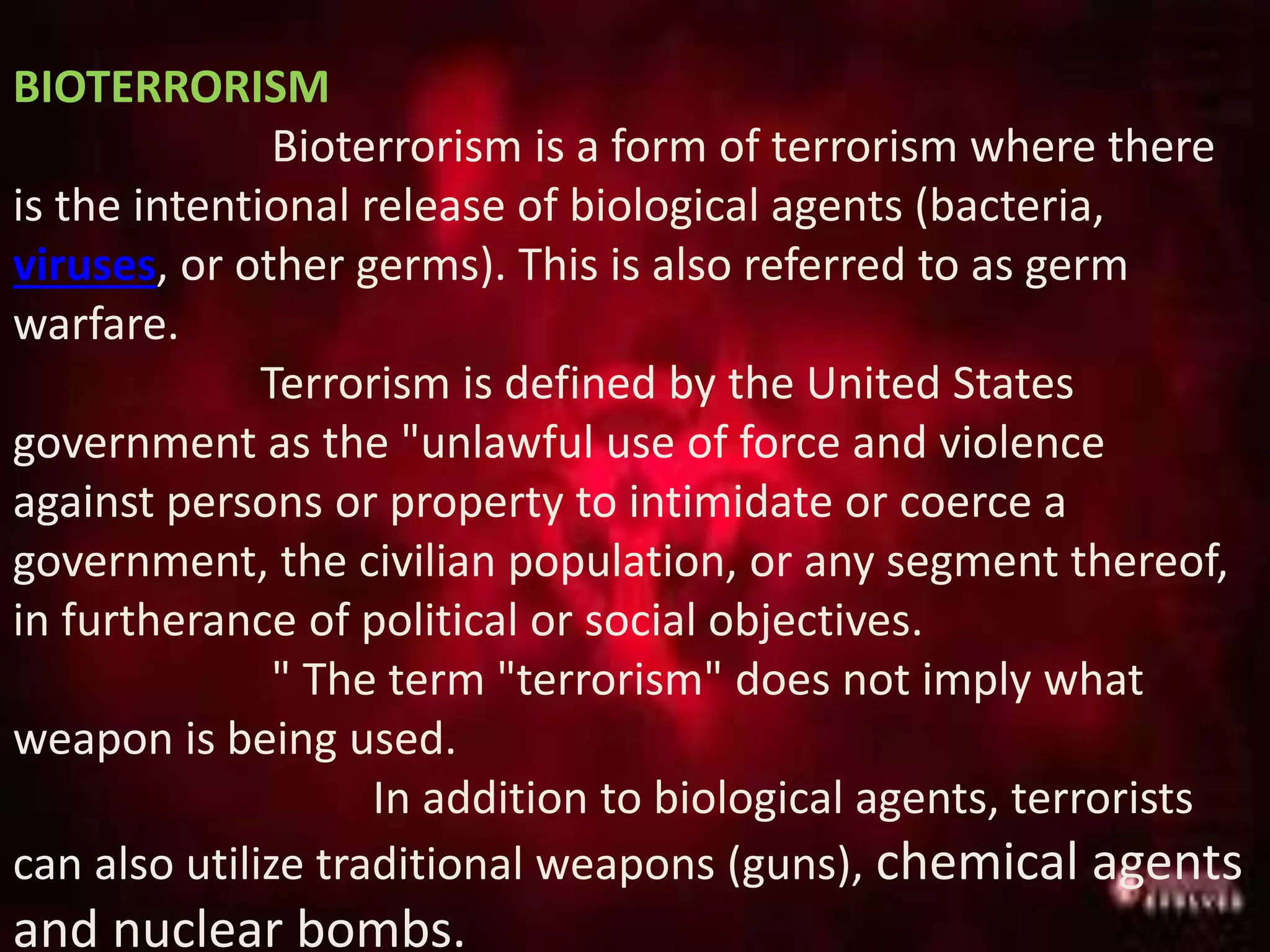 Bioterrorism | PPT