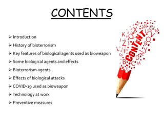 Bioterrorism and biological weapons | PPTX