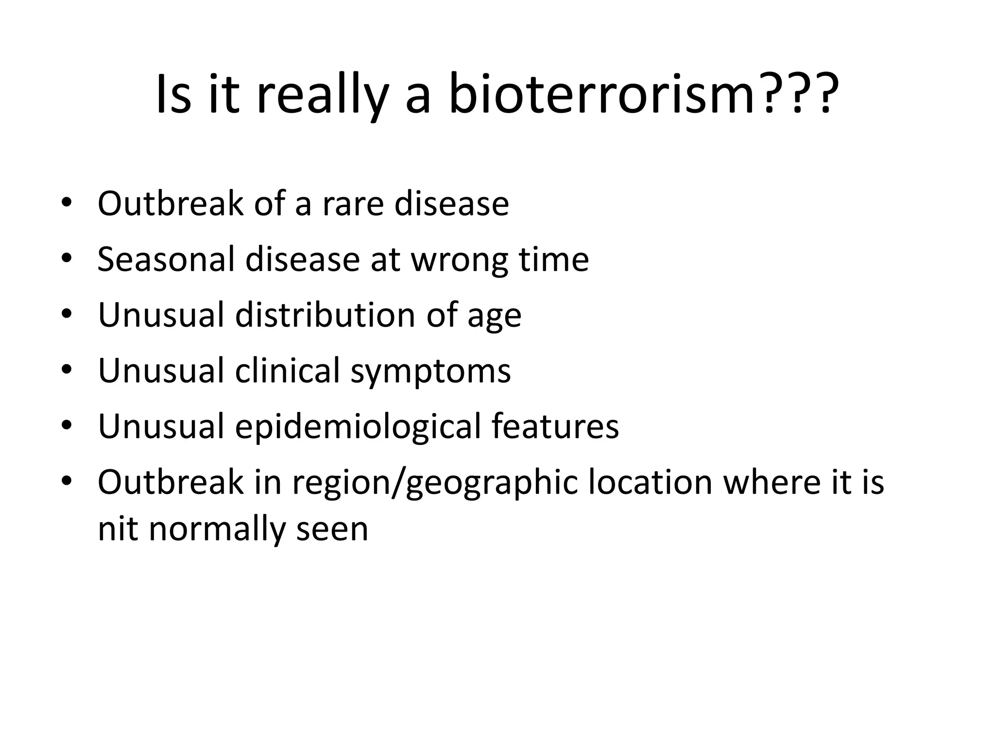 Bioterrorism and emerging infectious disease | PPTX | Infectious ...