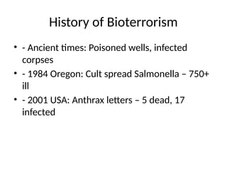 Bioterrorism Presentation in biology being | PPT