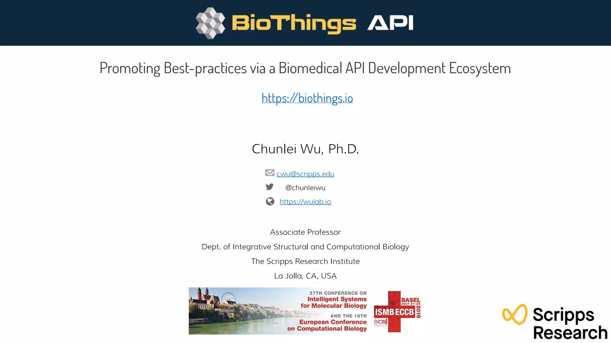 BioThings API: Promoting Best-practices via a Biomedical API Development Ecosystem | PPTX
