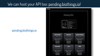 BioThings API: Promoting Best-practices via a Biomedical API Development Ecosystem | PPTX