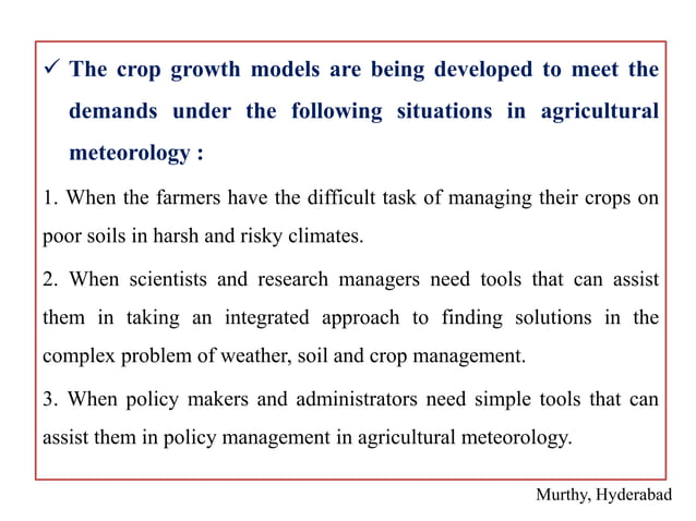 Crop modeling and stress | PPTX | Agriculture | Industries